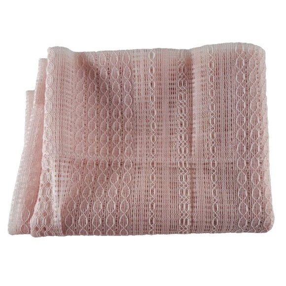 Vintage | Accents | Pink Lace Curtain Panel Sheer Cottage Granny Boho ...